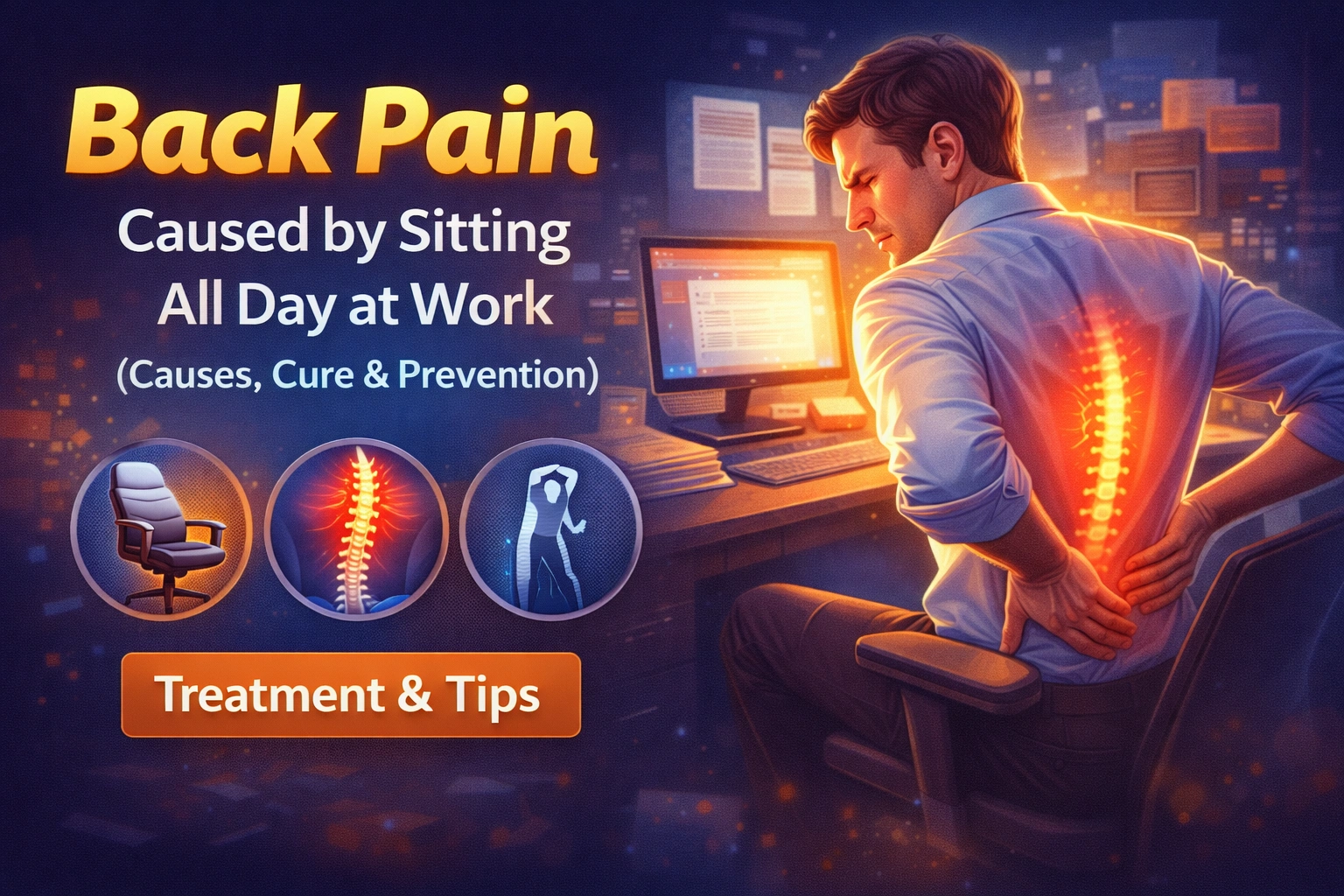 Back Pain Caused by Sitting All Day at Work - IndianTalks